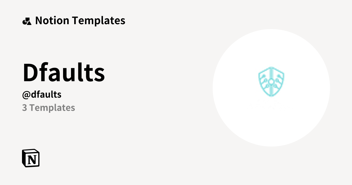 Dfaults | Template Creator | Notion Marketplace