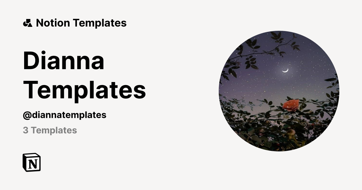 Dianna Templates | Template Creator | Notion Marketplace