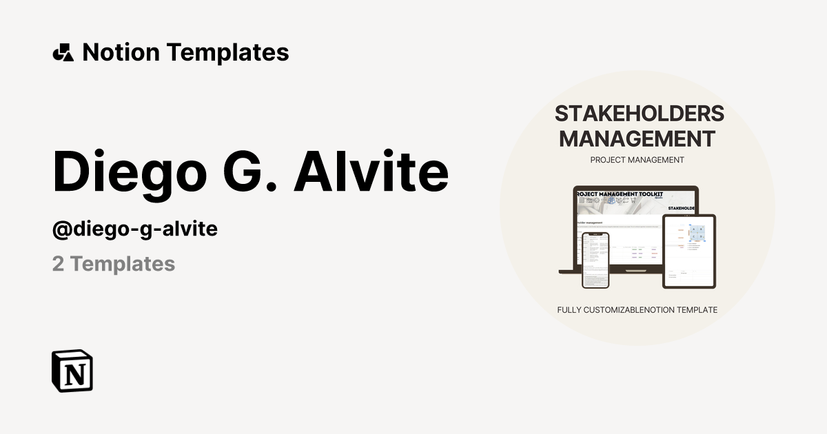 Diego G. Alvite | Template Creator | Notion Marketplace