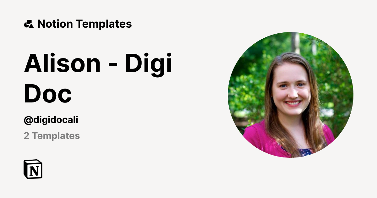 Alison - Digi Doc | Template Creator | Notion Marketplace