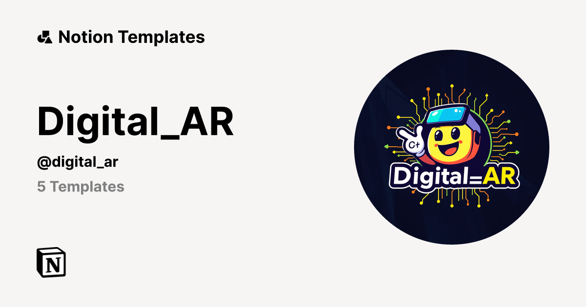 Digital_AR | Template Creator | Notion Marketplace
