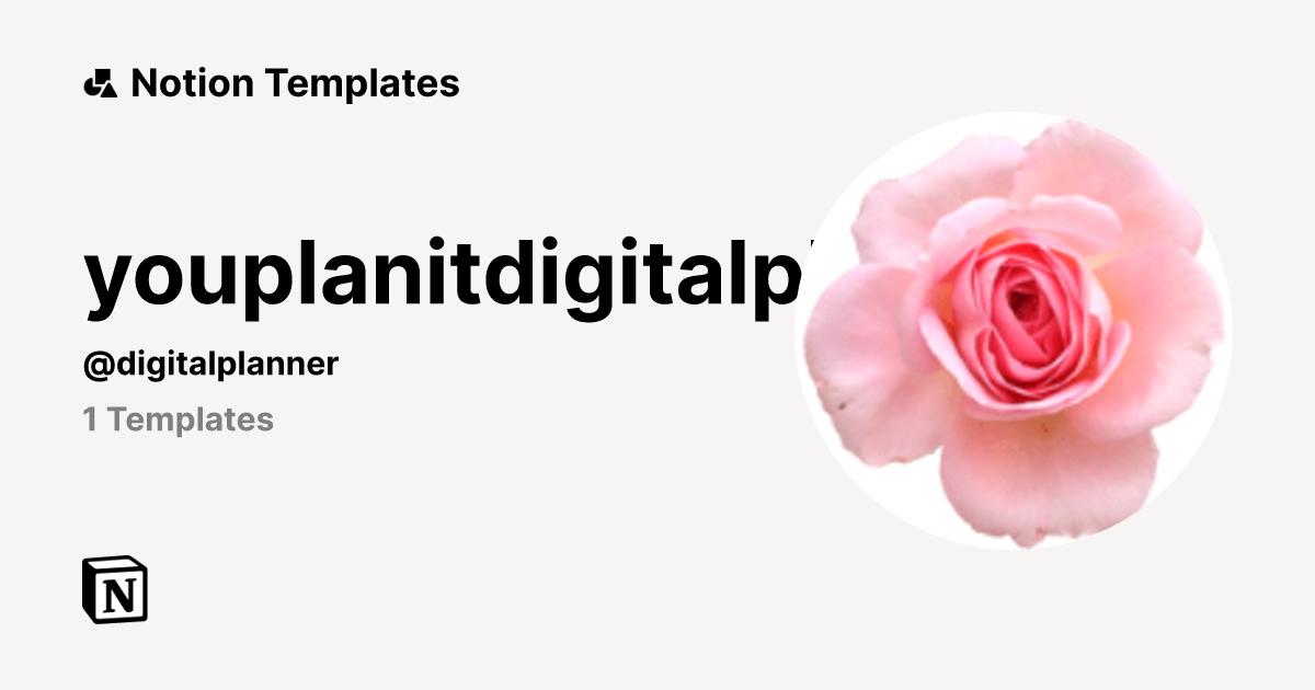 youplanitdigitalplanner | Template Creator | Notion Marketplace