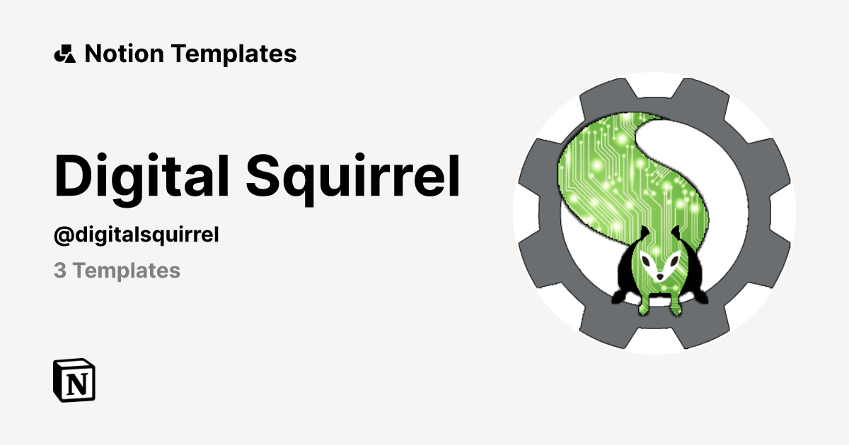 Digital Squirrel | Template Creator | Notion Marketplace