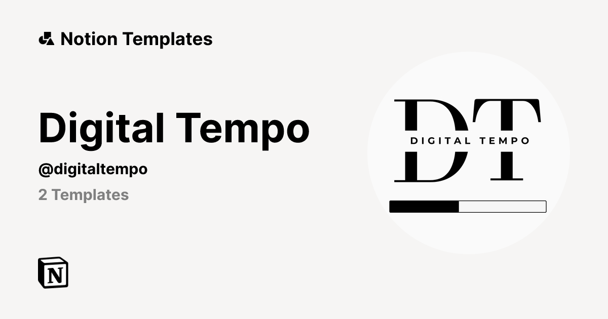 Digital Tempo | Template Creator | Notion Marketplace