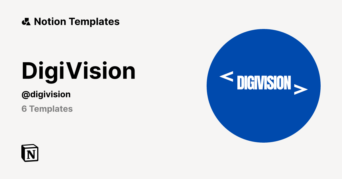 DigiVision | Template Creator | Notion Marketplace