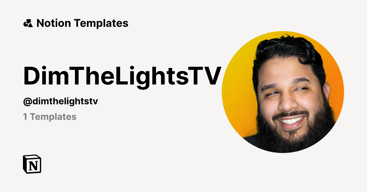 DimTheLightsTV | Template Creator | Notion Marketplace