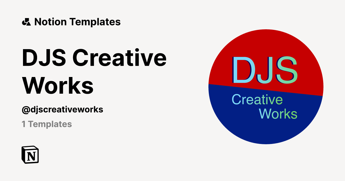 DJS Creative Works | Template Creator | Notion Marketplace