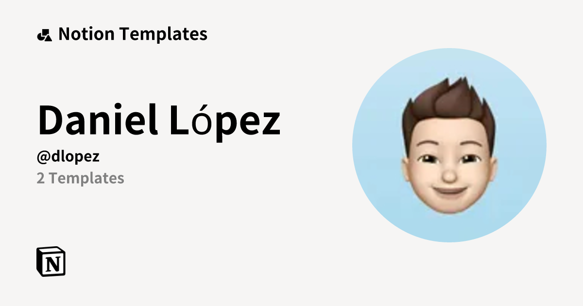 Daniel López | Template Creator | Notion Marketplace