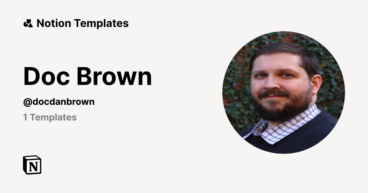 Doc Brown | Template Creator | Notion Marketplace