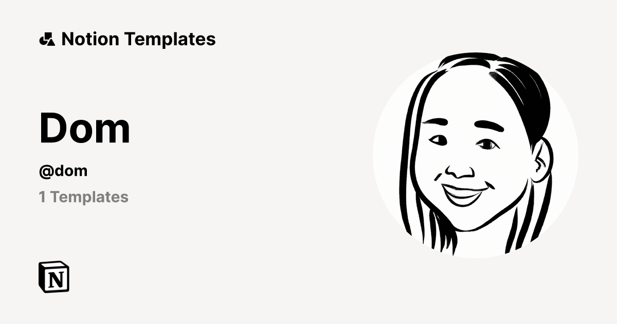 Dom | Template Creator | Notion Marketplace