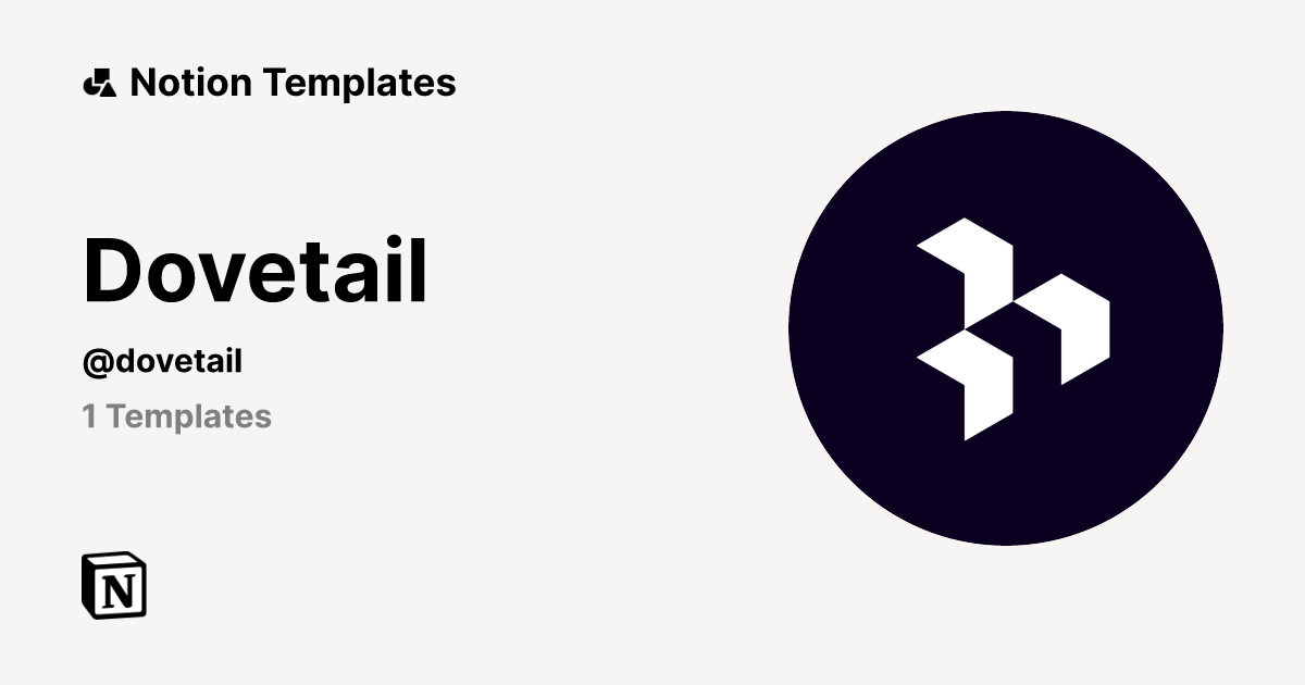 Dovetail | Template Creator | Notion Marketplace