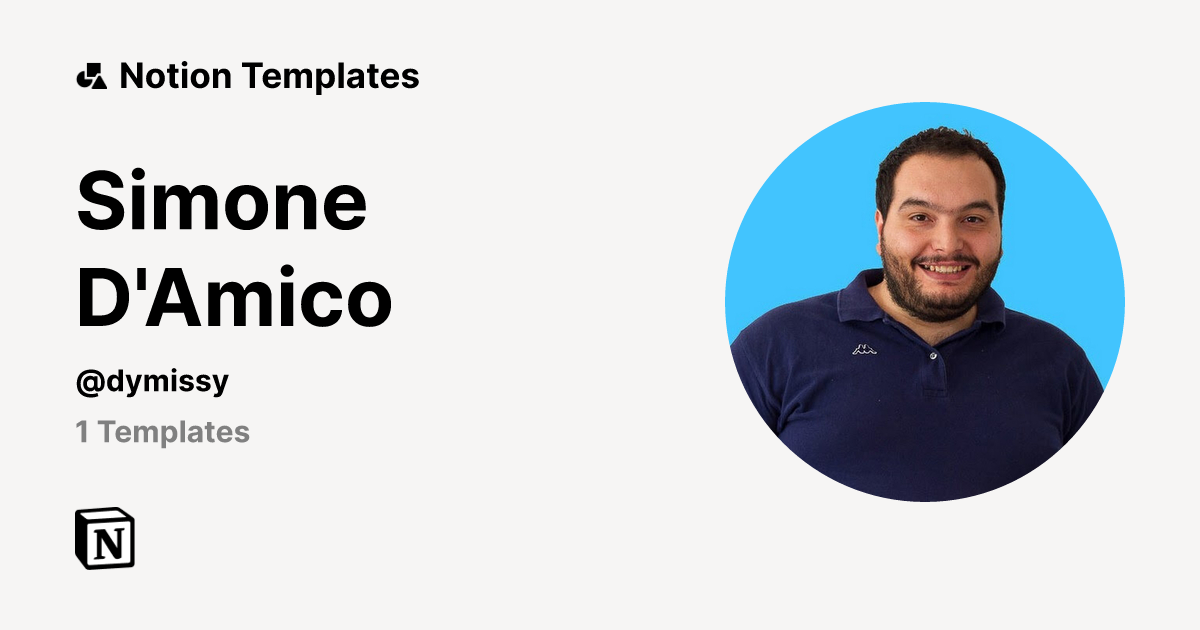 Simone D'Amico | Template Creator | Notion Marketplace