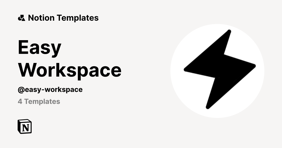 Easy Workspace | Template Creator | Notion Marketplace