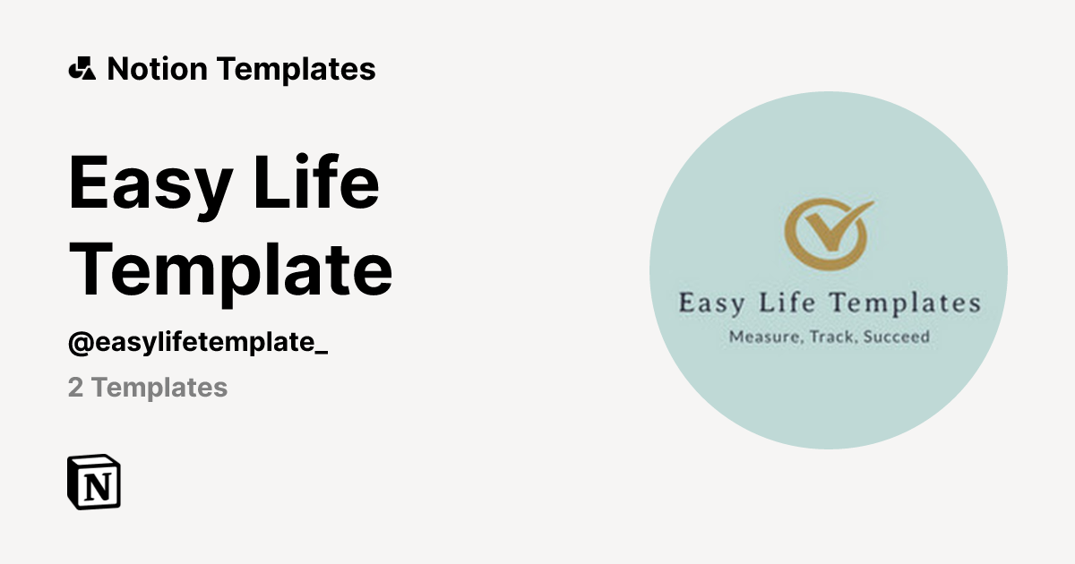 Easy Life Template | Template Creator | Notion Marketplace