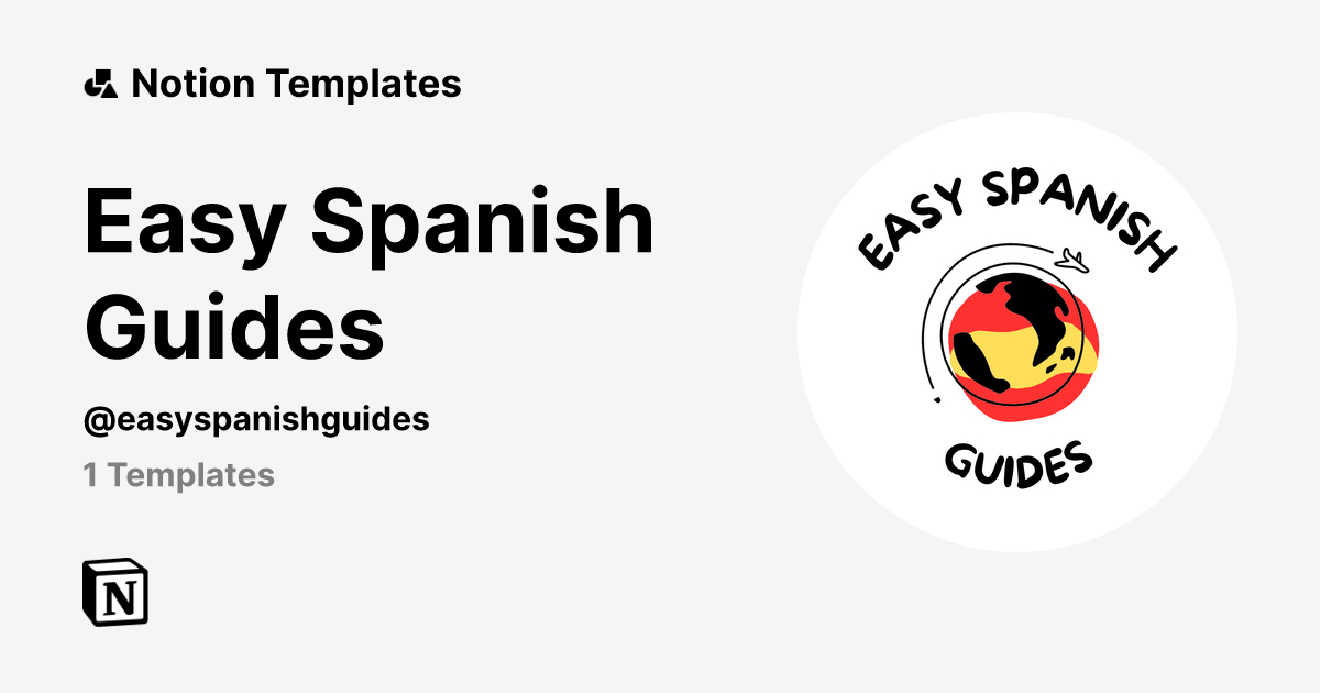 Easy Spanish Guides | Template Creator | Notion Marketplace