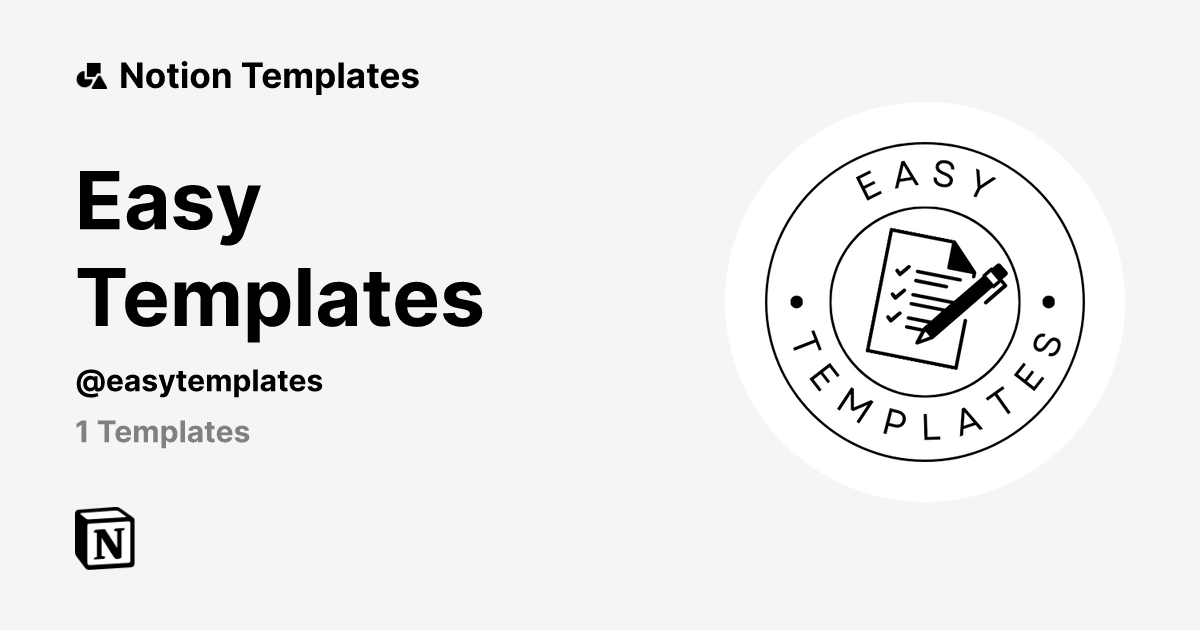 Easy Templates | Template Creator | Notion Marketplace