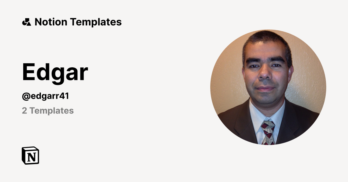Edgar | Template Creator | Notion Marketplace