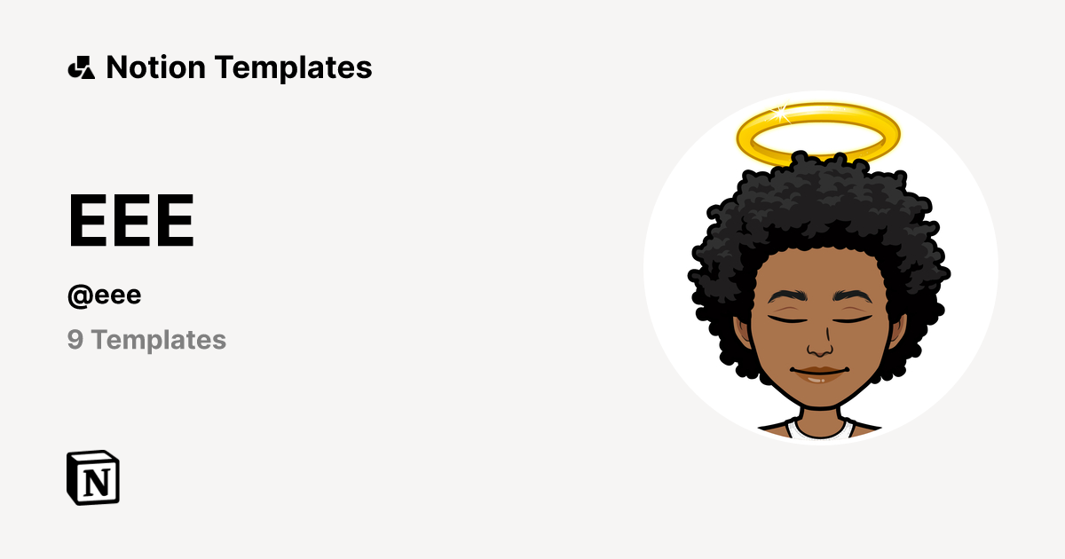 EEE | Template Creator | Notion Marketplace