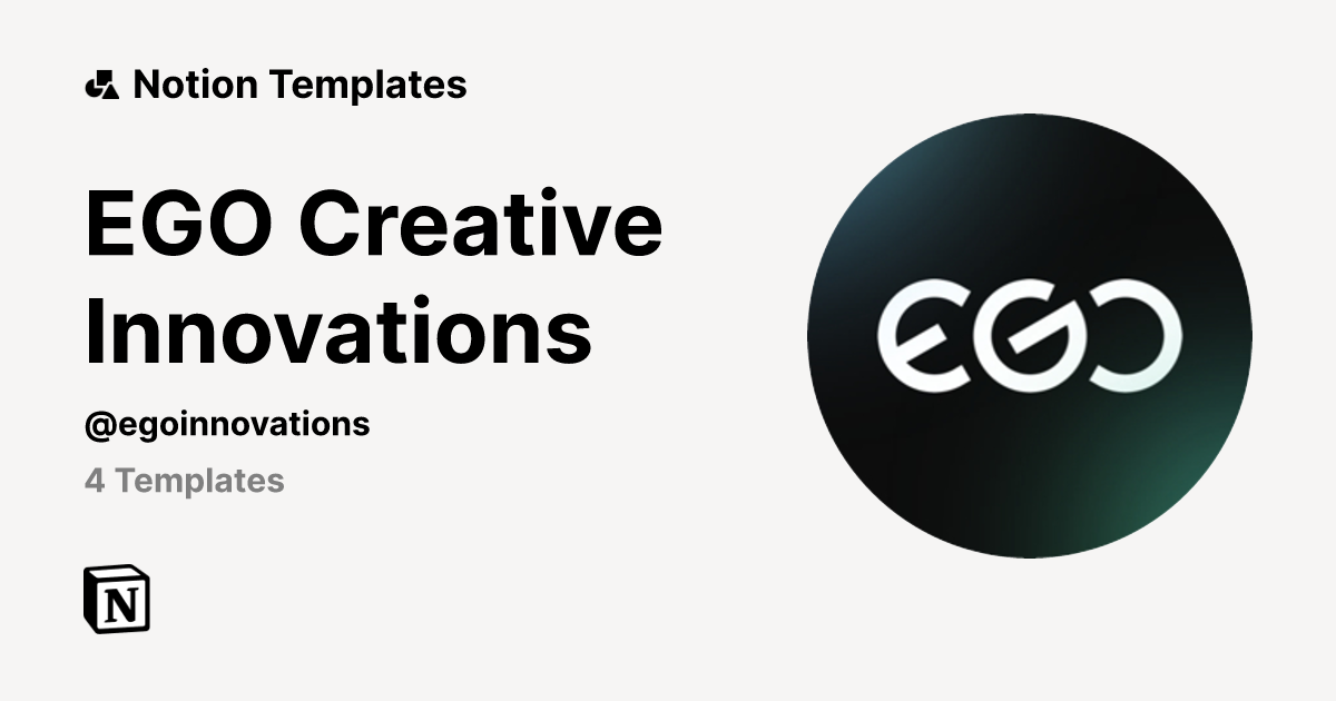 EGO Creative Innovations | Template Creator | Notion Marketplace