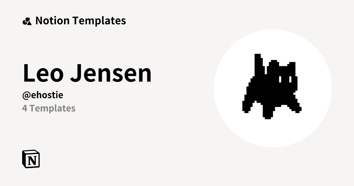 Leo Jensen | Template Creator | Notion Marketplace