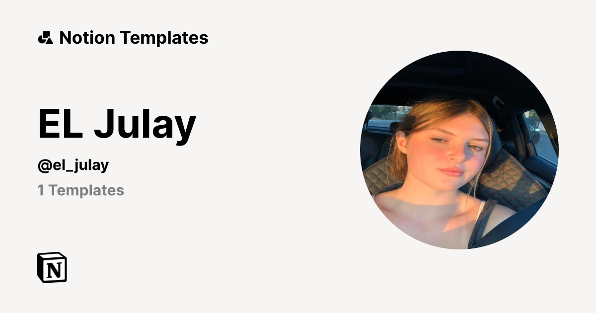 EL Julay | Template Creator | Notion Marketplace