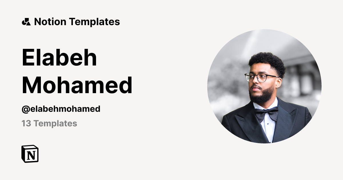 Elabeh Mohamed | Template Creator | Notion Marketplace