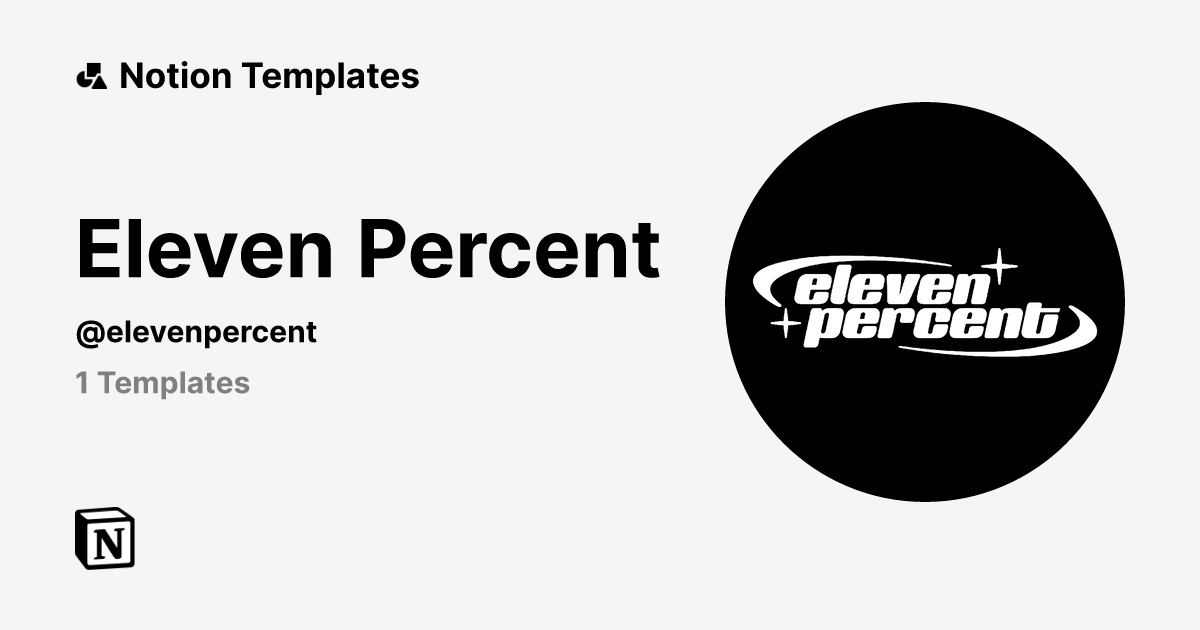 Eleven Percent | Template Creator | Notion Marketplace