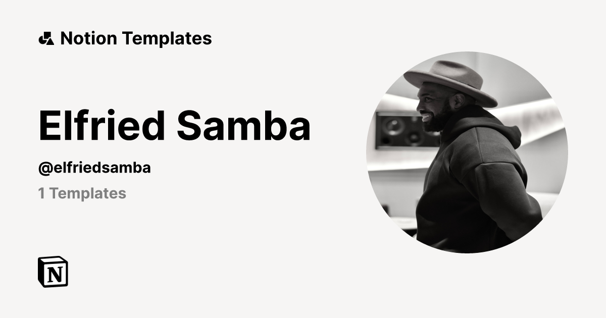 Elfried Samba | Template Creator | Notion Marketplace