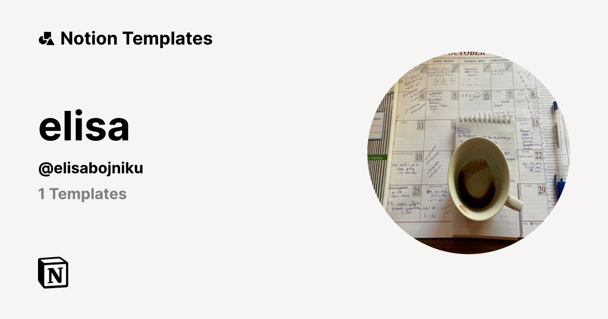 elisa | Template Creator | Notion Marketplace