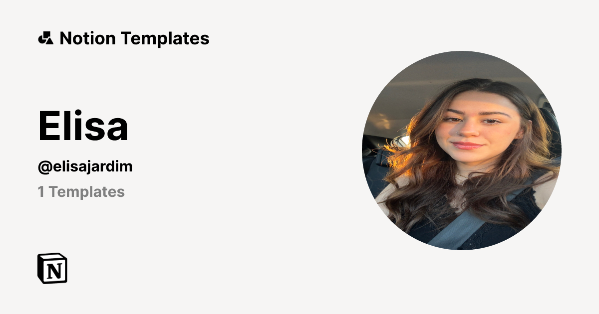 Elisa | Template Creator | Notion Marketplace