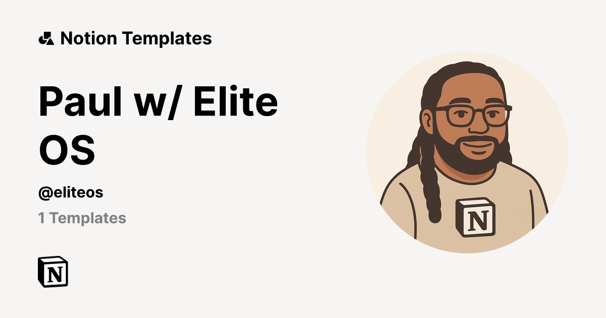Paul w/ Elite OS | Template Creator | Notion Marketplace