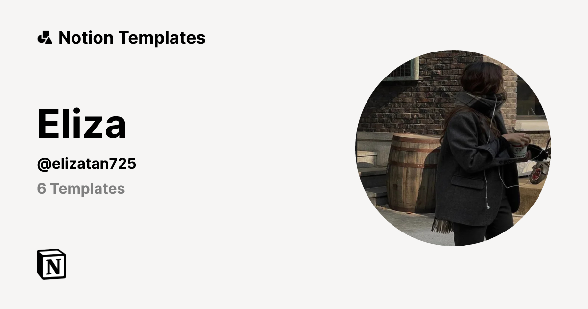 Eliza | Template Creator | Notion Marketplace