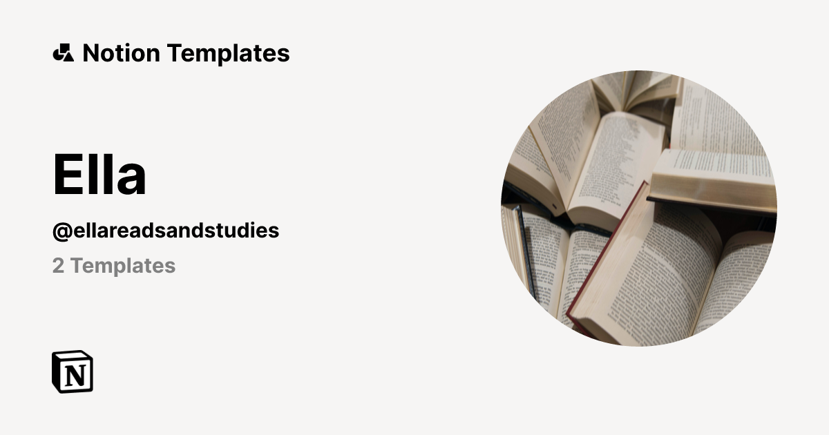 Ella | Template Creator | Notion Marketplace