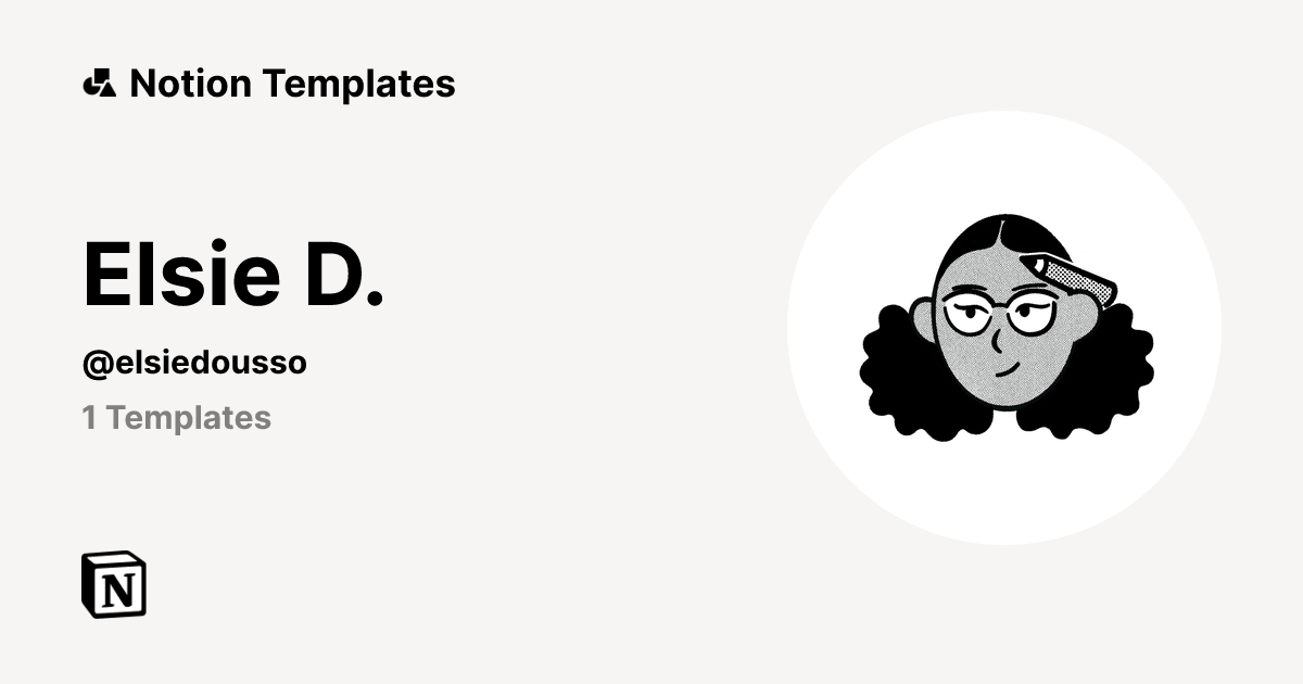 Elsie D. | Template Creator | Notion Marketplace