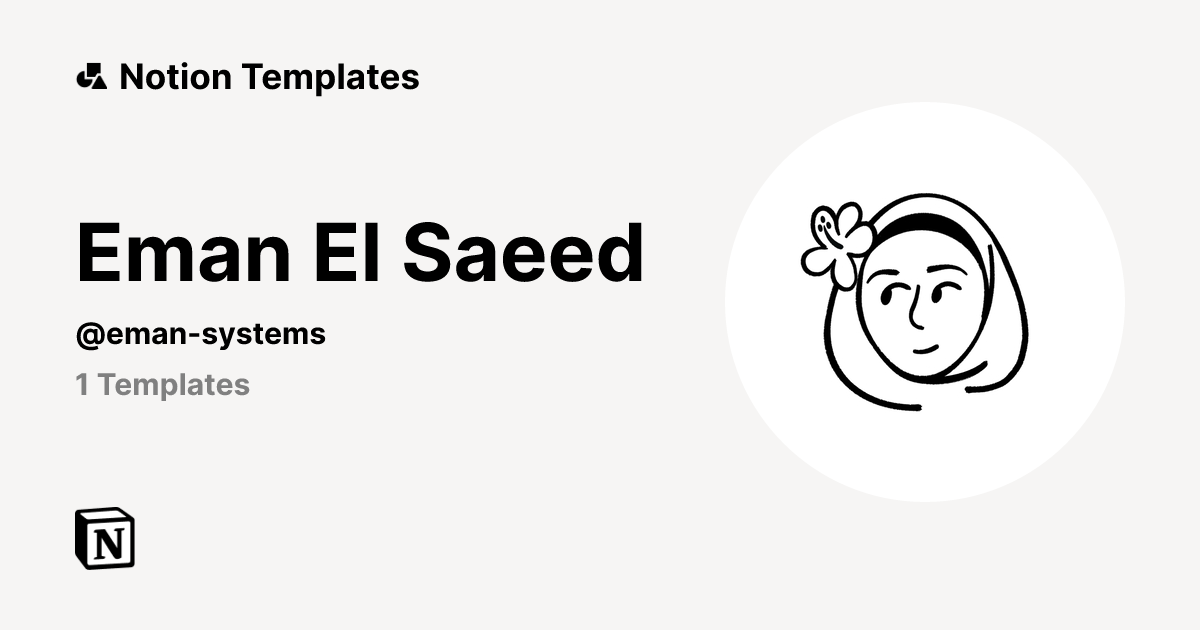 Eman El Saeed | Template Creator | Notion Marketplace