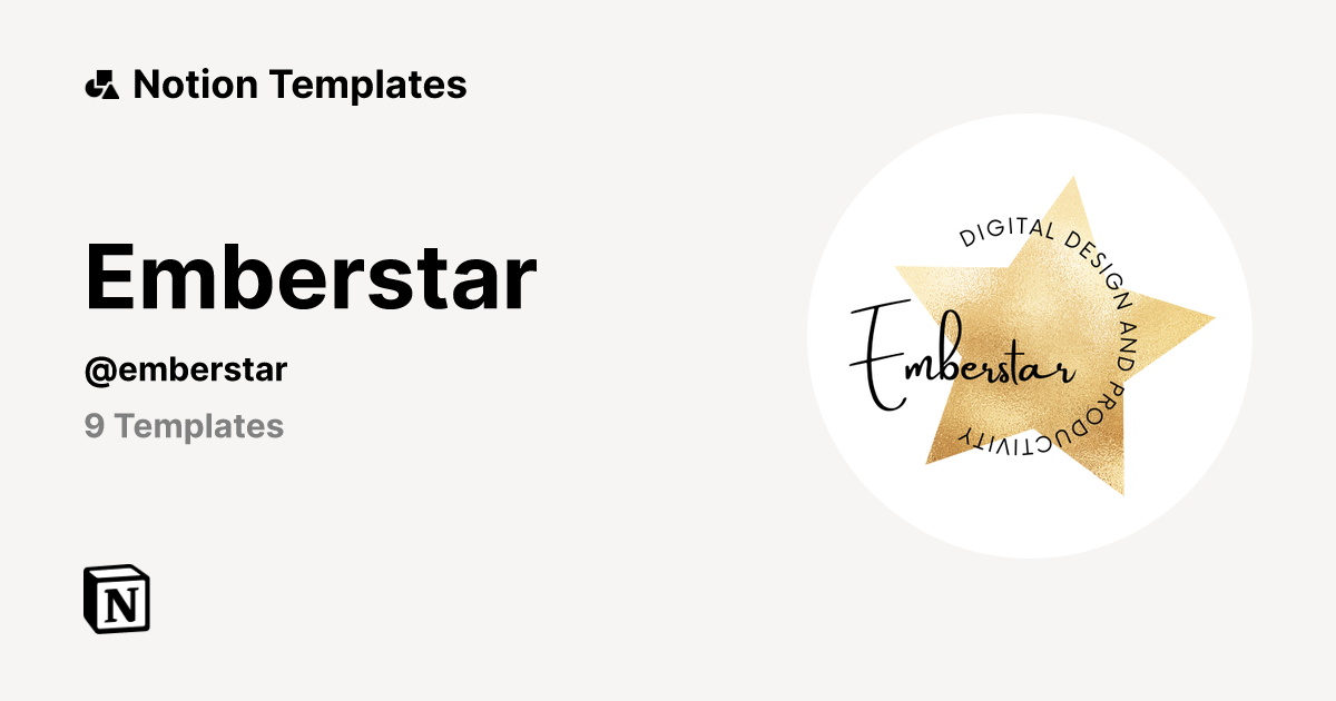 Emberstar | Template Creator | Notion Marketplace
