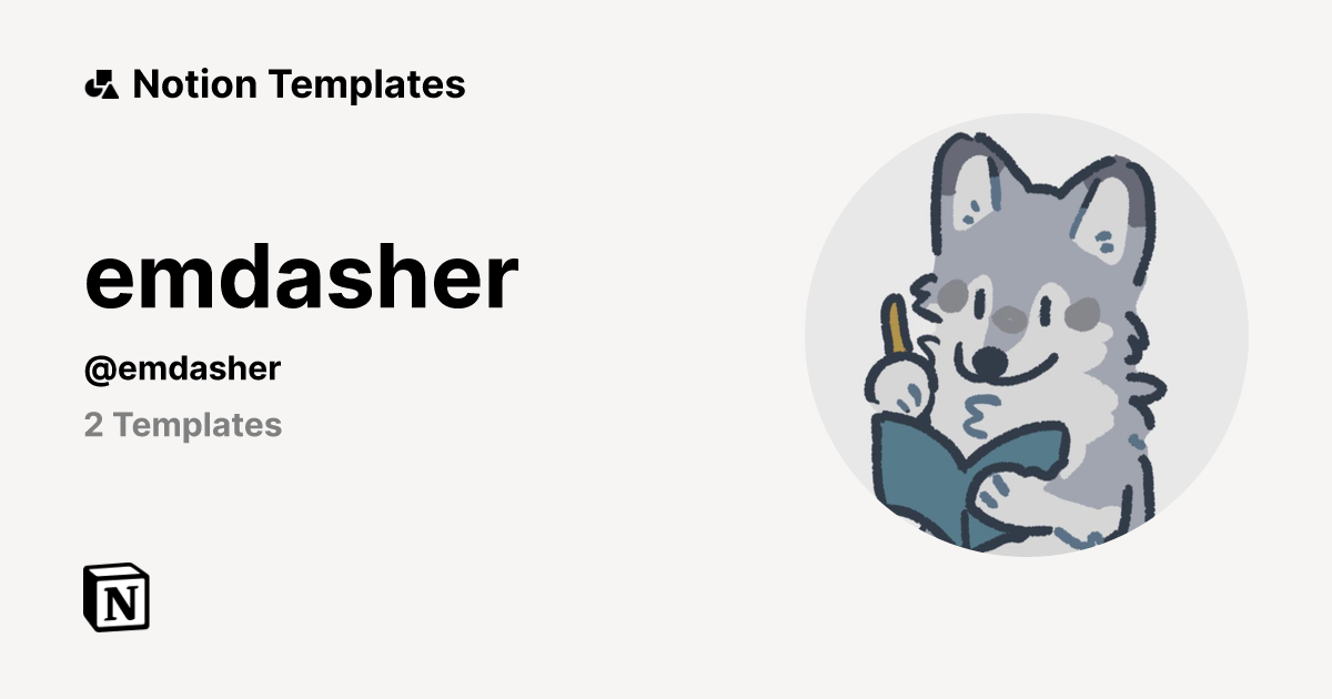 emdasher | Template Creator | Notion Marketplace