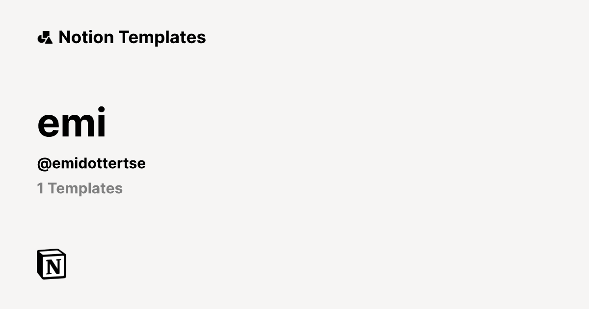 emi | Template Creator | Notion Marketplace