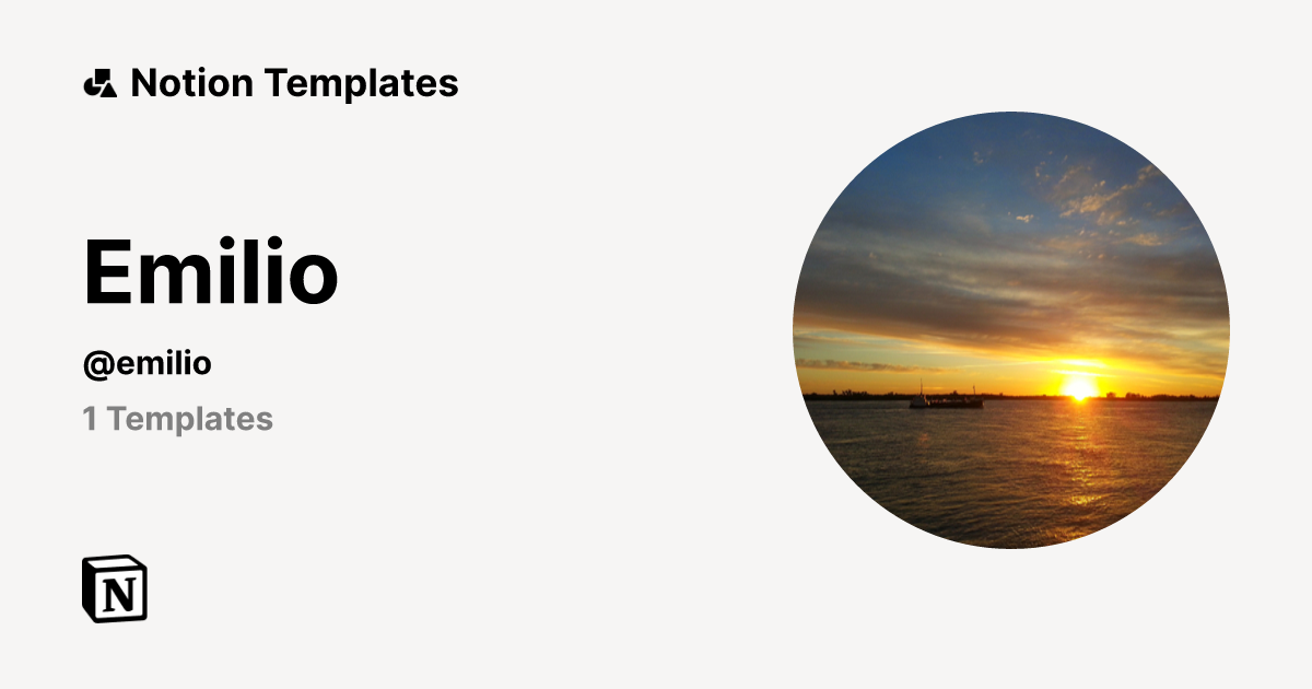 Emilio | Template Creator | Notion Marketplace