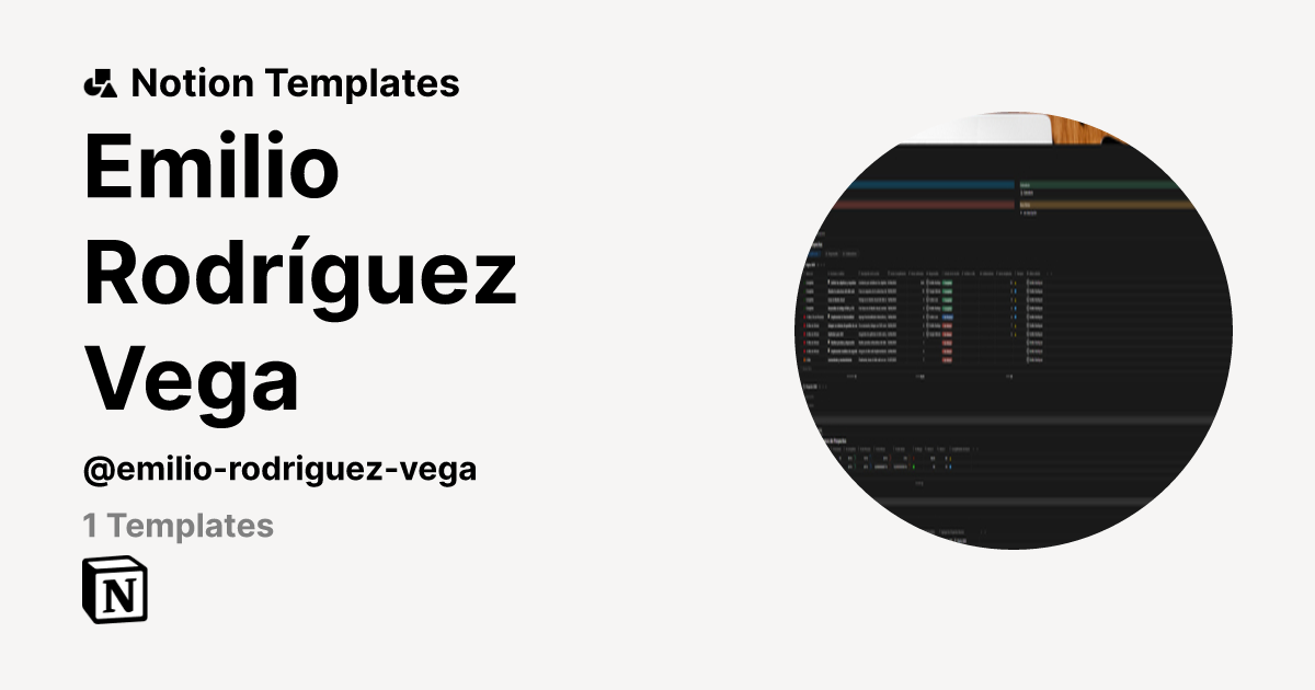 Emilio Rodríguez Vega | Template Creator | Notion Marketplace