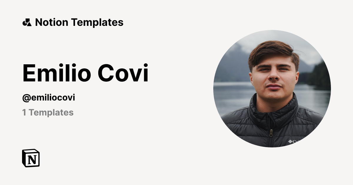 Emilio Covi | Template Creator | Notion Marketplace