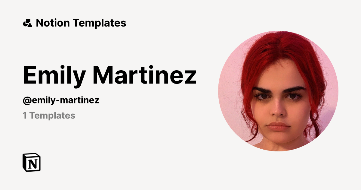 Emily Martinez | Template Creator | Notion Marketplace