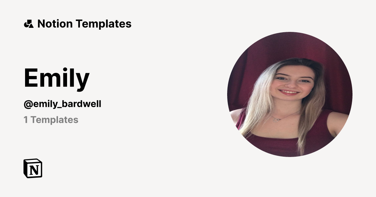 Emily | Template Creator | Notion Marketplace