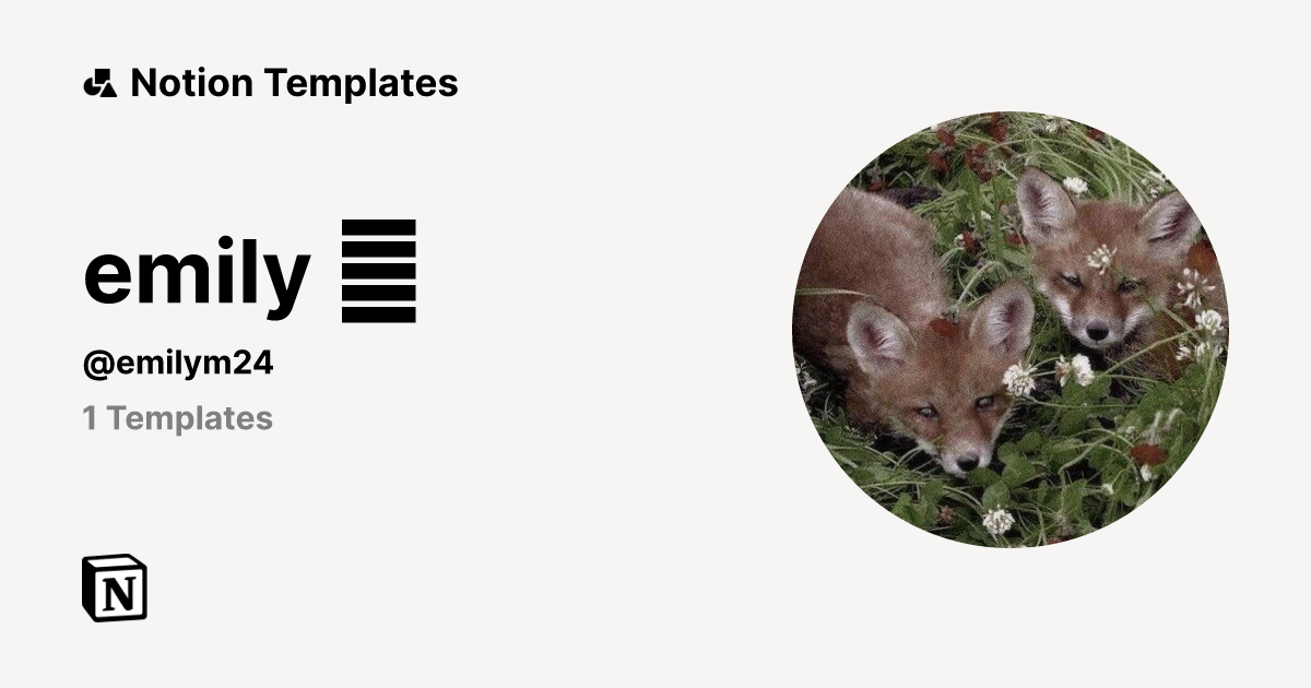 emily | Template Creator | Notion Marketplace