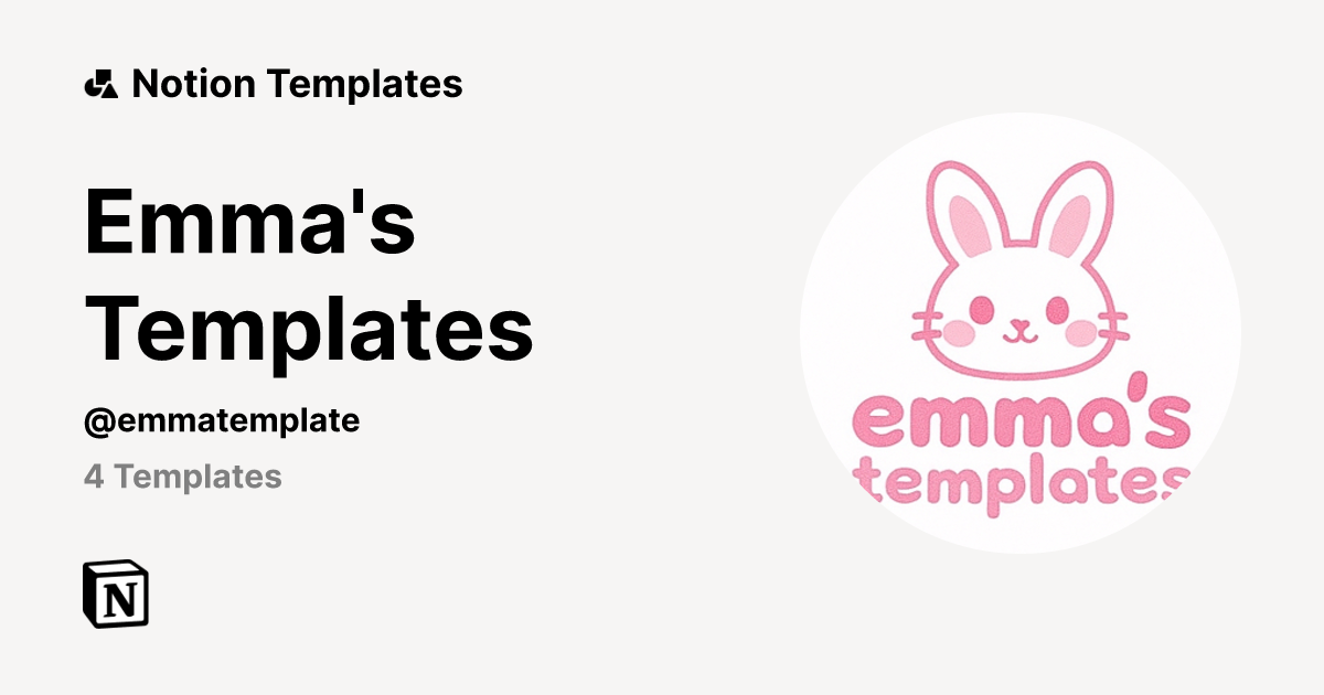 Emma's Templates | Template Creator | Notion Marketplace