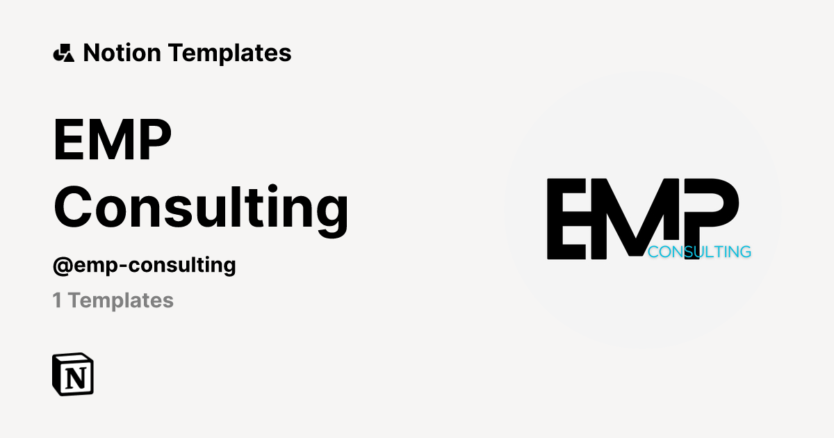 EMP Consulting | Template Creator | Notion Marketplace
