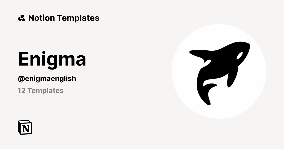 Enigma | Template Creator | Notion Marketplace