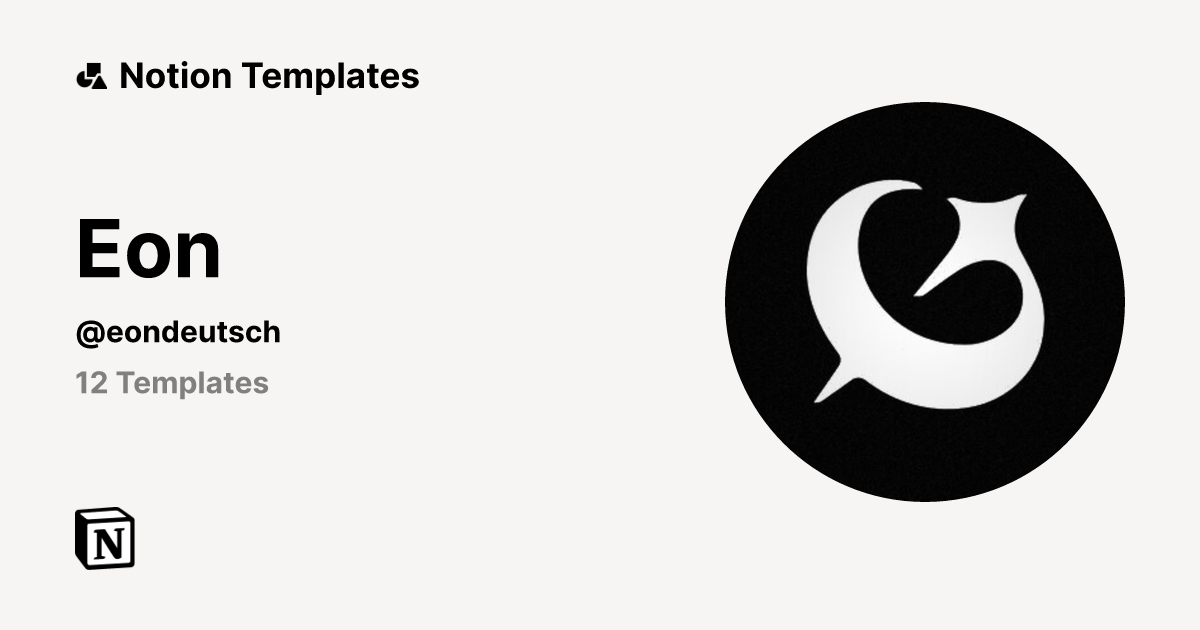 Eon | Template Creator | Notion Marketplace
