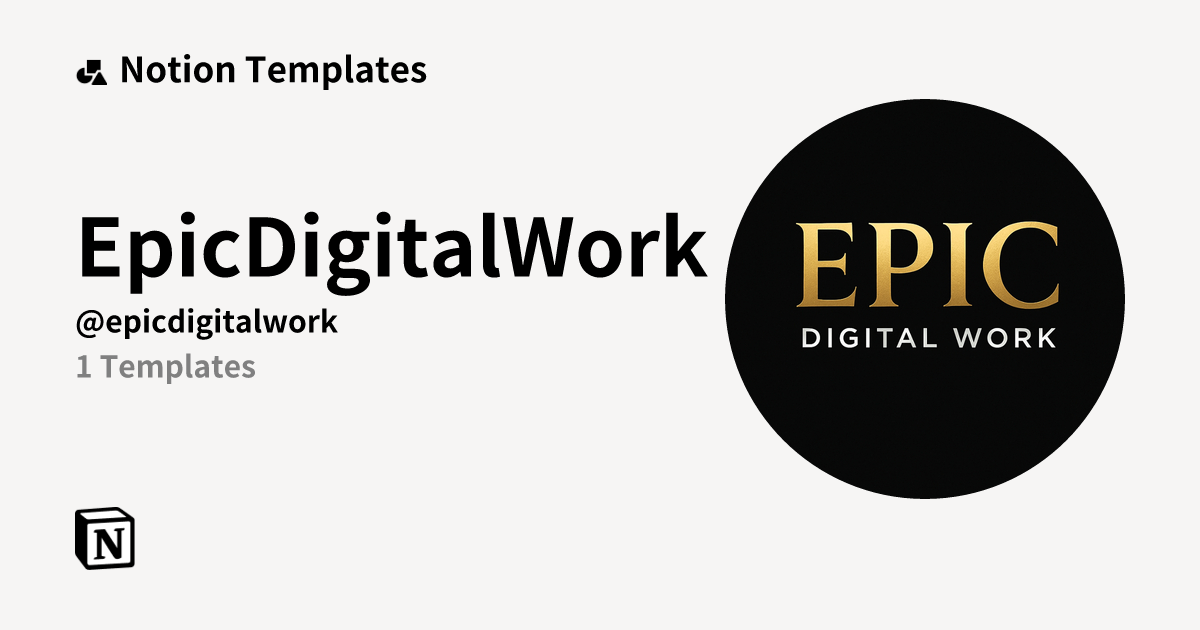 EpicDigitalWork | Template Creator | Notion Marketplace