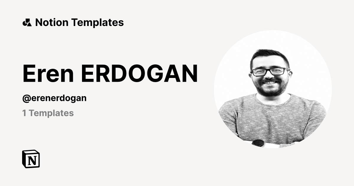 Eren ERDOGAN | Template Creator | Notion Marketplace